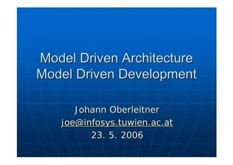 model driven architecture model driven development distributed