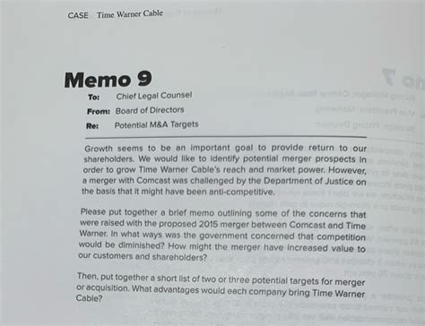 solved answer the questions posed in the memo as thoroughly