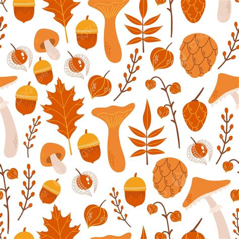 Autumn Leaves And Branches Seamless Pattern Vector Leaf Pattern Art Vector Leaf Pattern Art