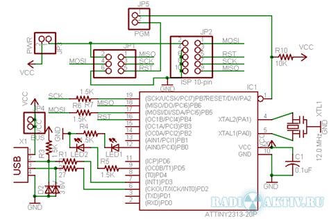 Usbtiny миниатюрный Usb программатор Avr микроконтроллеров Радиоактив всё для радиолюбителя