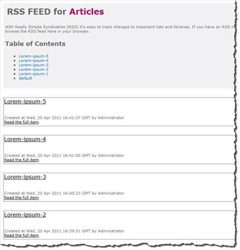 Creating Better Rss Feeds With Sharepoint 2010 Content Query Web Part
