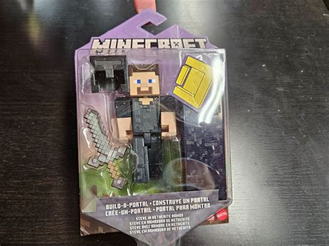 Minecraft Build A Portal Steve In Netherite Armor 4 Inch Action Figure New 4633327186