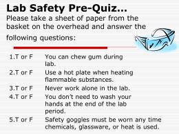 Laboratory Safety Quiz Questions And Answers