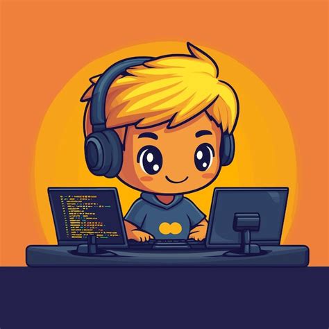 Cute Programmer Debugging Code Cartoon Vector Premium AI Generated Vector