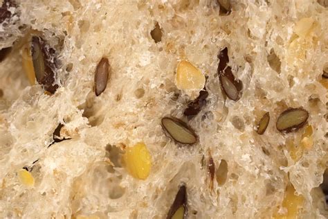 Flax Seeds Bread Crumb Texture Diet Food Background Fief Grains Bread