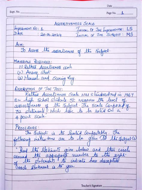 Experiment 1 Assertiveness Scale Pdf Experiment 1 Assertiveness Scale Pdf