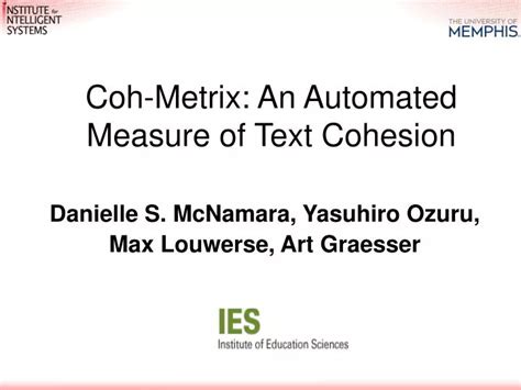 Ppt Coh Metrix An Automated Measure Of Text Cohesion Powerpoint
