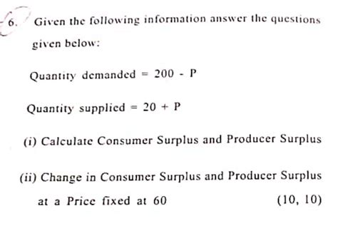 6 Given The Following Information Answer The Studyx