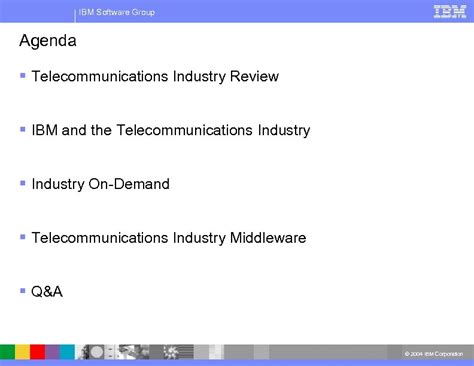 Ibm Software Group Ibm Middleware Solutions For Telecommunications