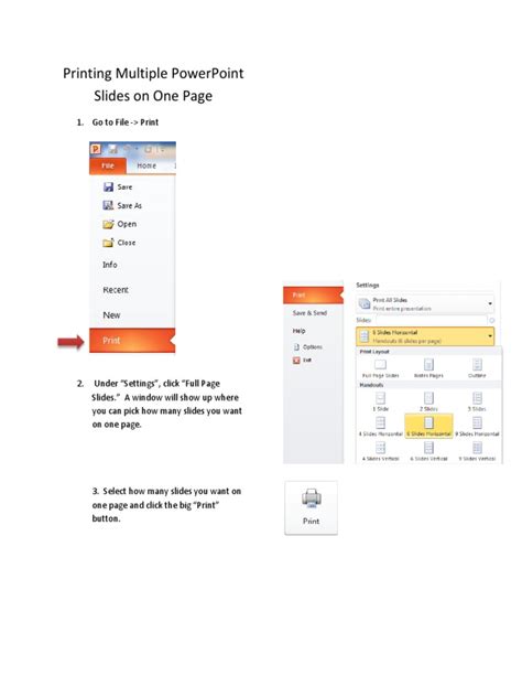 printing multiple powerpoint slides on one page pdf
