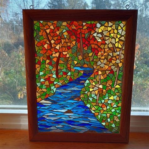 Nature Scenes Stained Glass Patterns Cherry Blossom Window Style