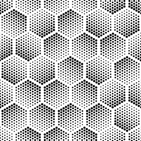 Halftone Hexagon Shapes Seamless Pattern Abstract Technology Background Stock Illustration