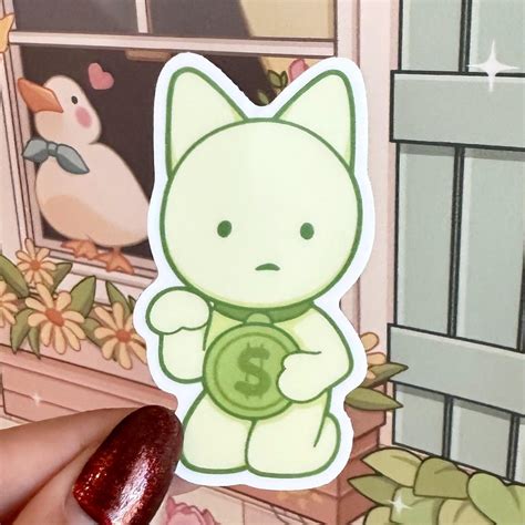 Smiski Cat Secret Sticker Kawaii Cute Vinyl Waterproof Sticker Etsy
