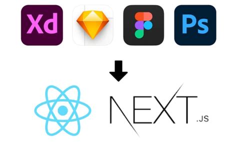 convert figma xd and psd to react app or next app as a react