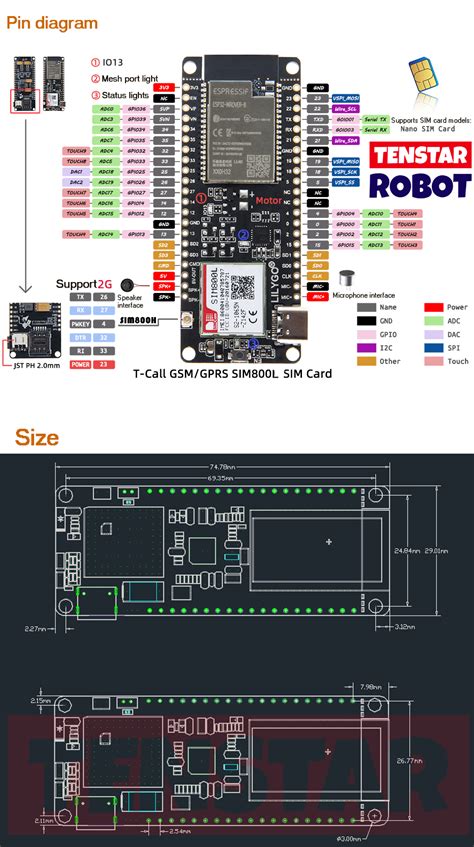 T Call Sim800l Esp32 Wireless Module Development Board With Gprs Antenna Sim Card Shopee Malaysia