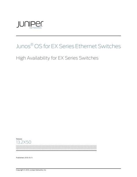 High Availability For Ex Series Switches Juniper Networks