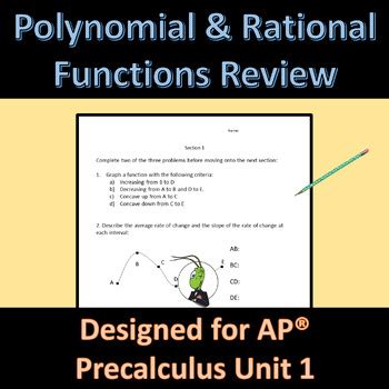 AP Precalculus Unit Review Activity Polynomial And Rational Functions