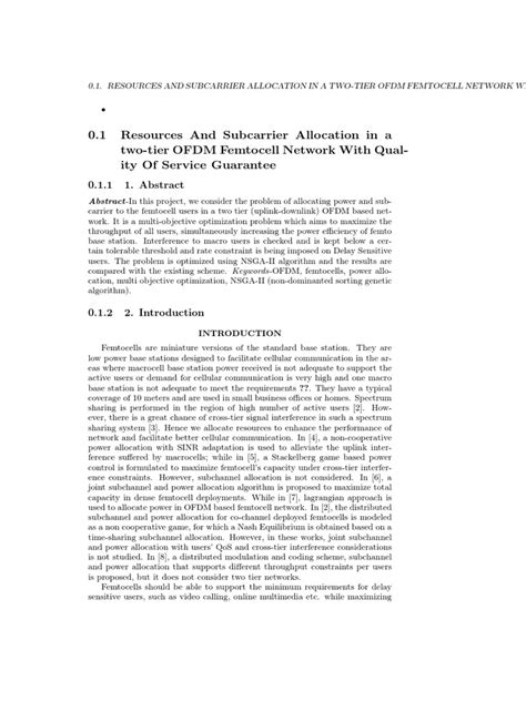 0 1 Resources And Subcarrier Allocation In A Two Tier Ofdm Femtocell Network With Qual Ity Of