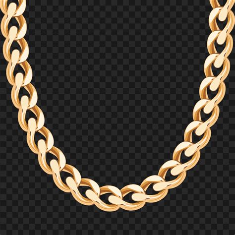 A Detailed Clipart Image Of A Gold Chain Necklace With Interlocking