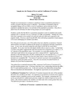 Sample Size The Margin Of Error And The Coefficient Of Sample Size The Margin Of Error