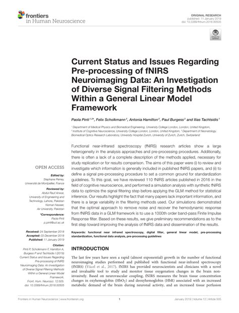 pdf current status and issues regarding pre processing of fnirs