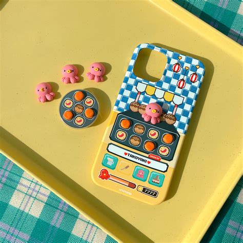 입체 오너먼트 타코야끼 타이쿤 폰케이스 커플 케이스 폴드4 아이폰14 데코덴 하드 폰케이스 카드수납 범퍼 클리어 S23 Z플립4 S22 울트라 폴드4 A32