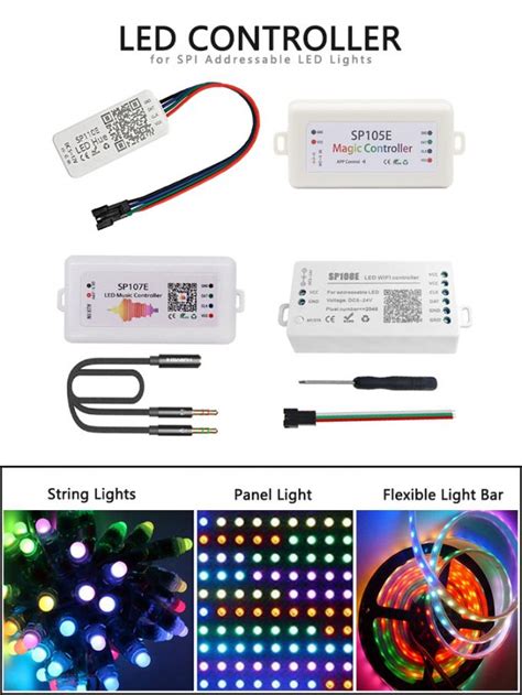 Bluetooth LED Strip Smart Controller Pixel Light Controller SP110E SP108E
