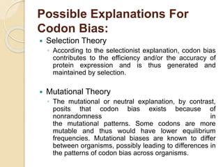 Rna Editing Protein Splicing Codon Bias PPT