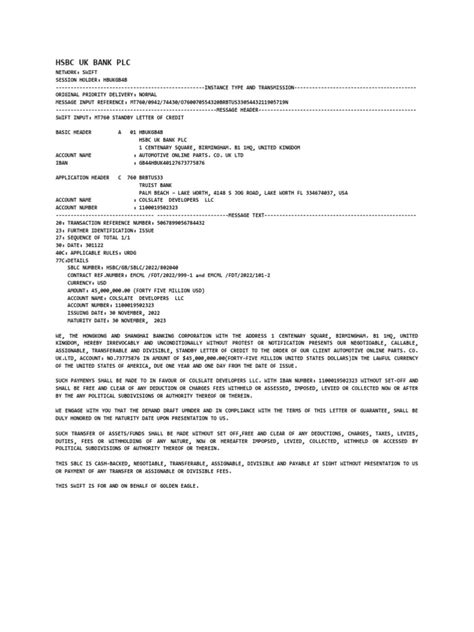 Mt760 Sblc Interbank Swift Copies 221201 093335 Pdf Letter Of Credit Banking