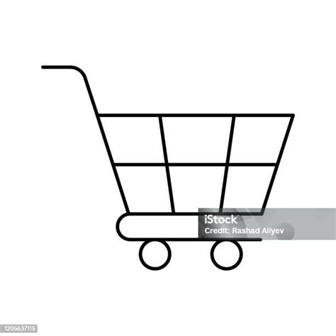 쇼핑 카트 Seo 아이콘입니다 Ui 및 Ux 웹 사이트 또는 모바일 응용 프로그램에 대한 상거래 아이콘의 간단한 라인 개요 벡터 요소 개념에 대한 스톡 벡터 아트 및 기타