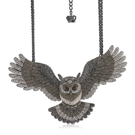 Butler And Wilson Large Crystal Owl Necklace Qvc Uk