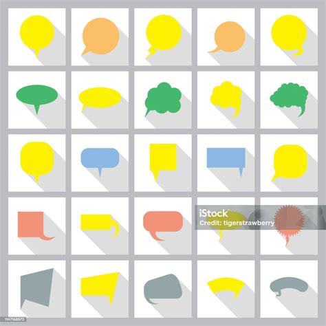 만화 연설 거품의 집합입니다 디자인 요소에 대 한 말풍선입니다 그림자 컬렉션 화려한 평면 스타일 아이콘입니다 벡터 일러스트 곡선에 대한 스톡 벡터 아트 및 기타 이미지