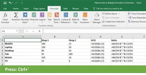 [quick way] to display show formulas in excel show formula in excel
