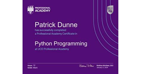 Patrick Dunne On Linkedin Python Programming • Patrick Dunne • Ucd