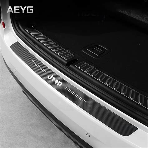 탄소 섬유 자동차 후면 범퍼 보호 스티커 지프 그랜드 체로키 Wk Wk2 Kj Kk Kl 커맨더 Xk 레니게이드 데칼 액세서리 Aliexpress