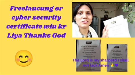 Freelancing Or Cyber Security Certificate Win Kr Liya♥️😊👍🏆😇 Thanks God