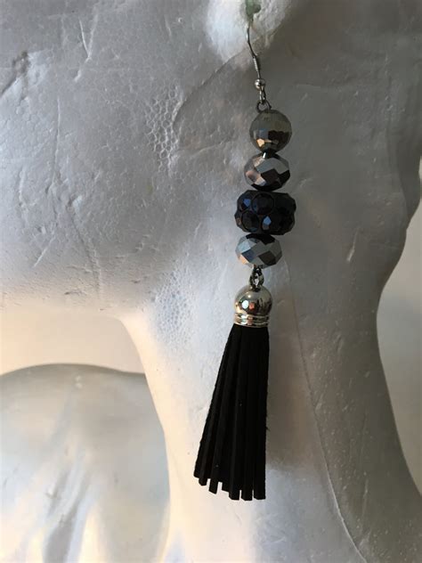 Beaded Tassel Earrings Etsy