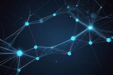 Premium Photo Abstract Connection Dots Technology Background Digital Drawing Blue Theme