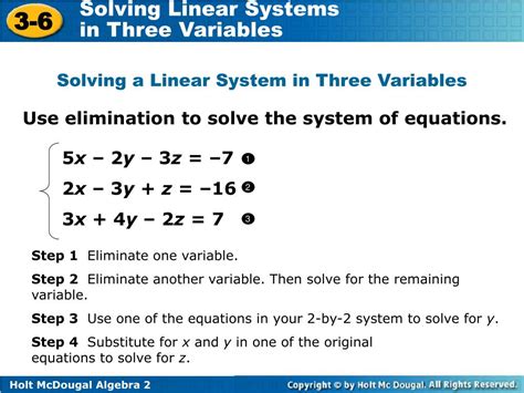 Ppt Use Elimination To Solve The System Of Equations Powerpoint