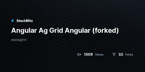 Angular Ag Grid Angular Forked Stackblitz