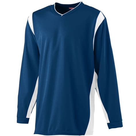 Augusta Augusta Sportswear Mens Wicking Long Sleeve Warm Up Shirt S Navywhite