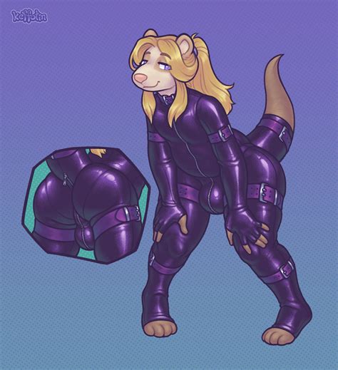 Rule 34 Anthro Ass Bent Over Blonde Hair Bodysuit Bulge Clothing