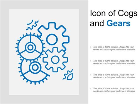 Icon Of Cogs And Gears PowerPoint Shapes PowerPoint Slide Deck Template Presentation