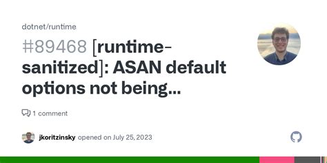 Runtime Sanitized Asan Default Options Not Being Respected On Nativeaot Smoke Tests On Linux
