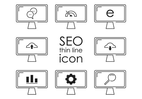 Thin Line Seo Icon Vectors 105416 Vector Art At Vecteezy