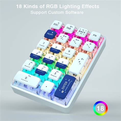 LEOBOG K Bluetooth Number Pad Mechanical Numeric Keypad Key Transparent Photoshop