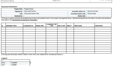 Contract Deliverables Template Deliverables Template Free Download