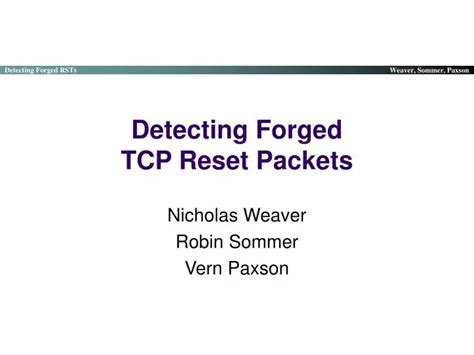 Ppt Detecting Forged Tcp Reset Packets Powerpoint Presentation Free Download Id 338653