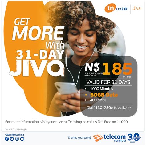 Telecom Namibia On Twitter Get More Data And More Minutes With 31 Day Jiva To Activate Dial