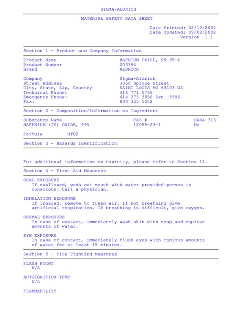 Fillable Online Dkist Nso Borane Ammonia Complex Safety Data Sheet